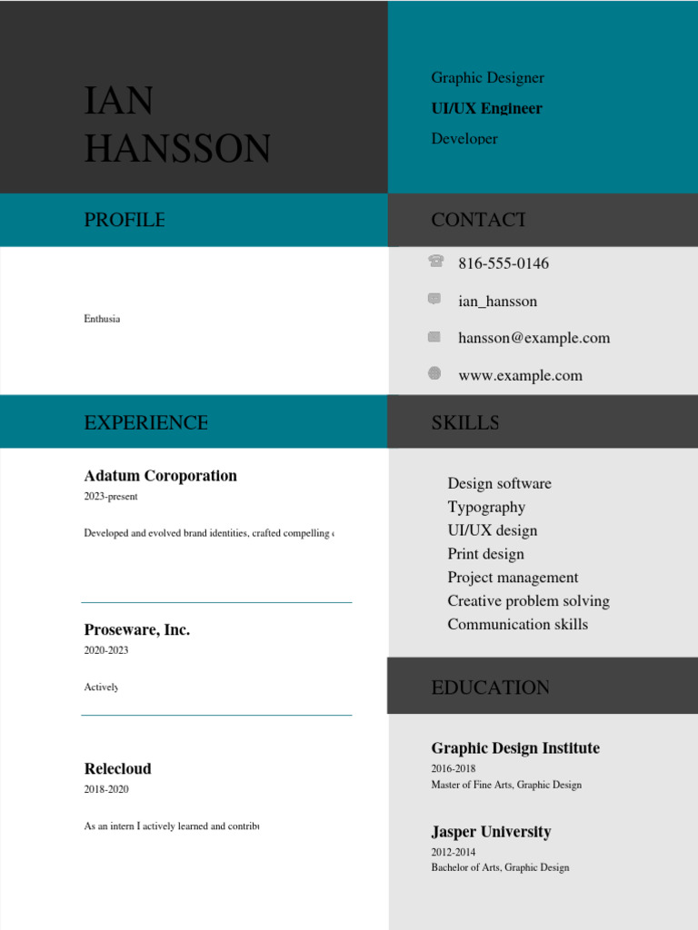 Color Block Resume | PDF | Graphic Design | Engineering