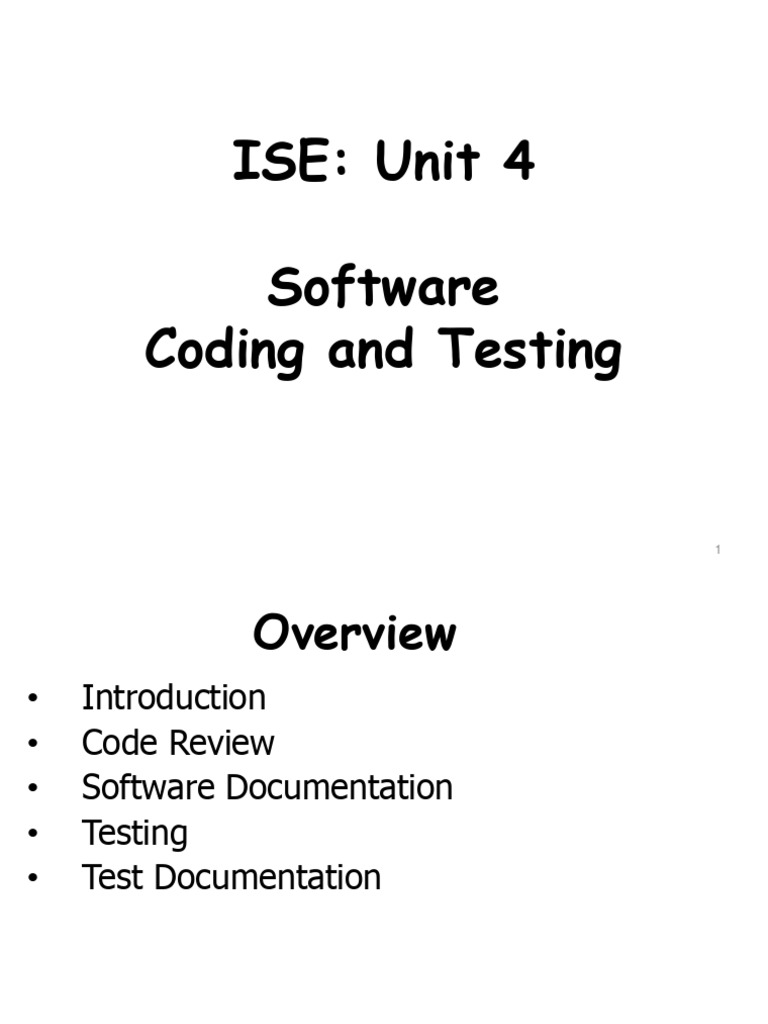 Unit 4 Software Coding - Testing | Download Free PDF | Computer ... Unit 4 Software Coding - Testing | Download Free PDF | Computer ...