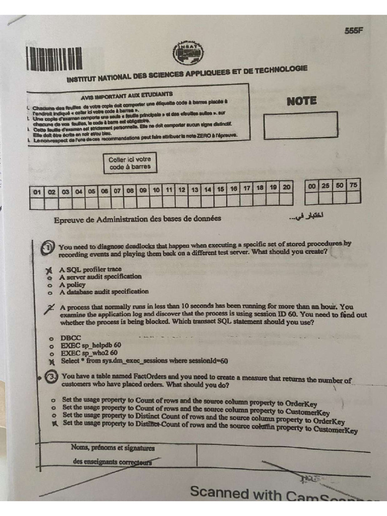 Database Management Exam | PDF
