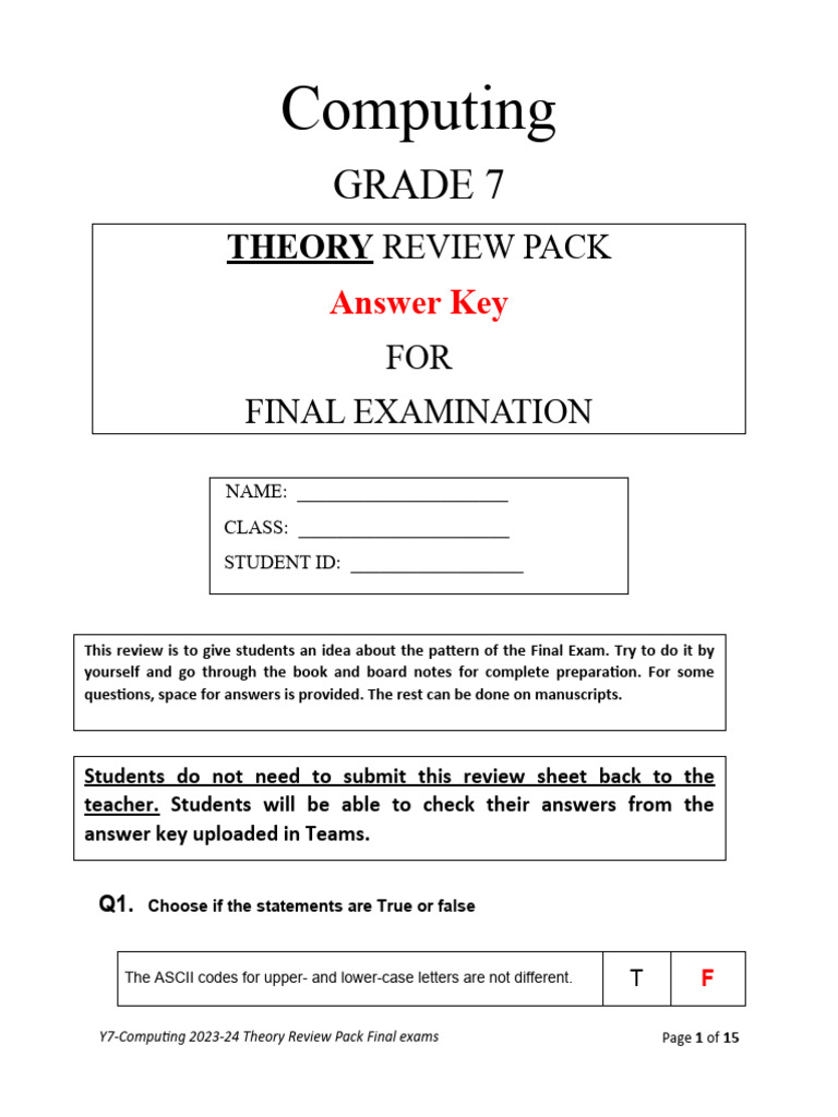 Answer Key Theory Review Pack | PDF | Data Compression | Computer Data ... Answer Key Theory Review Pack | PDF | Data Compression | Computer Data ...