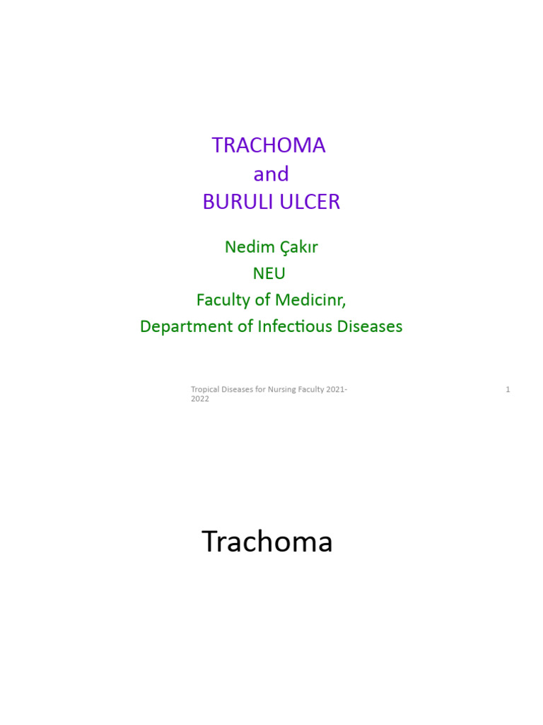 Trachoma.. Buruli Ulcer | PDF | Infection | Health Sciences