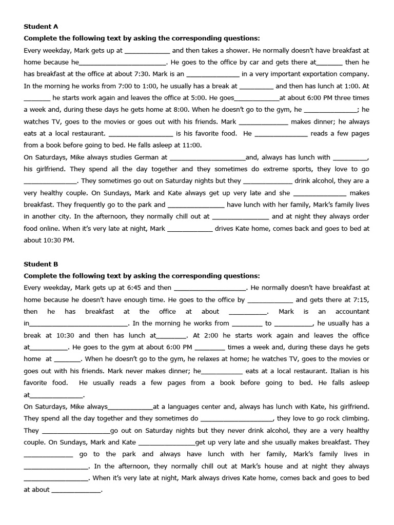 Speaking Worksheet - Frequency Adverbs | Download Free PDF | Lunch ...