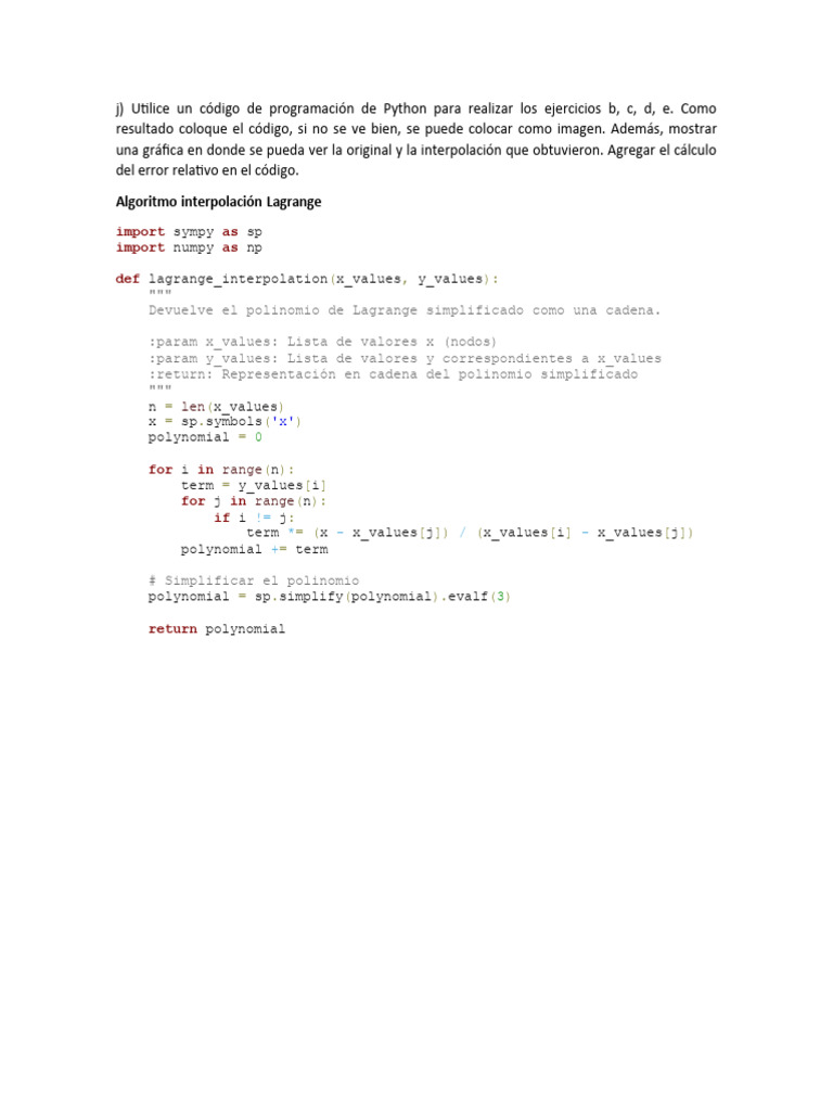 Codigos Python MN | PDF | Análisis matemático | Matemáticas De La Computación