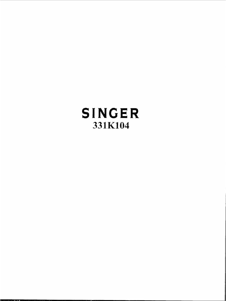 Singer 331k104 | PDF