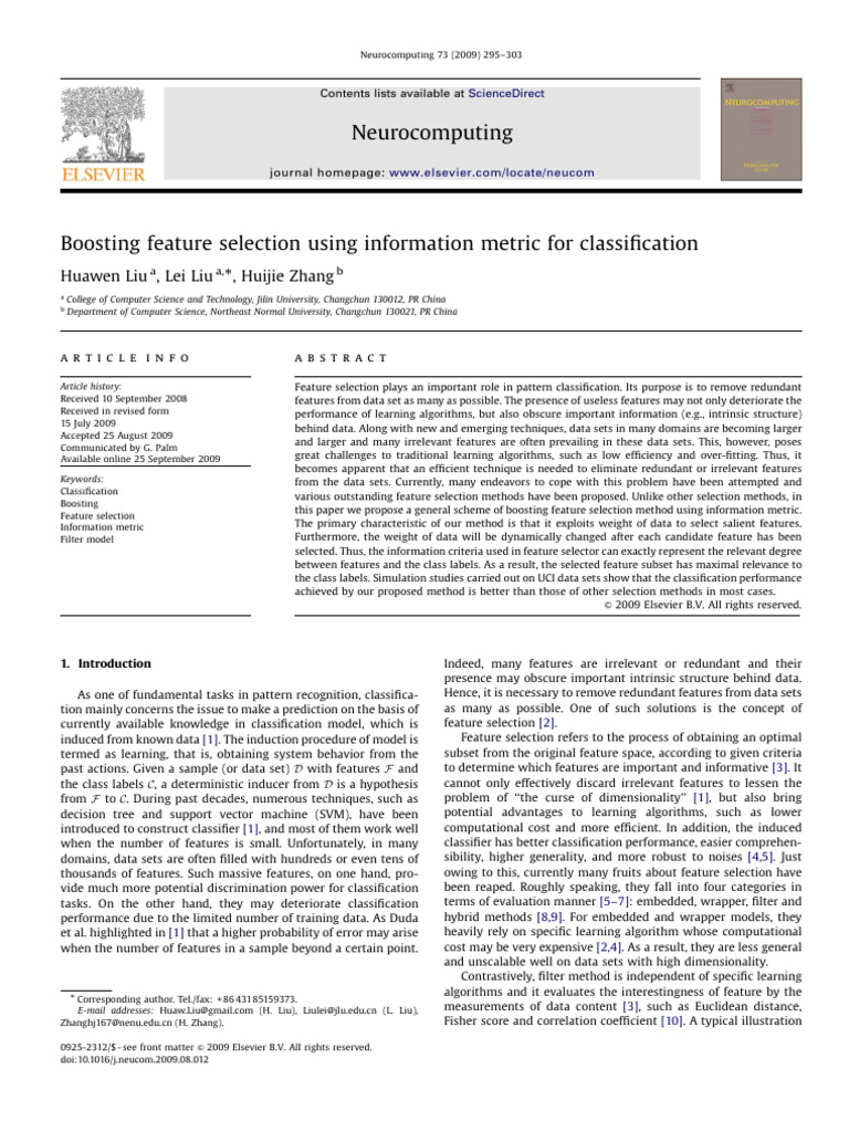 Liu 2009 | PDF | Statistical Classification | Machine Learning