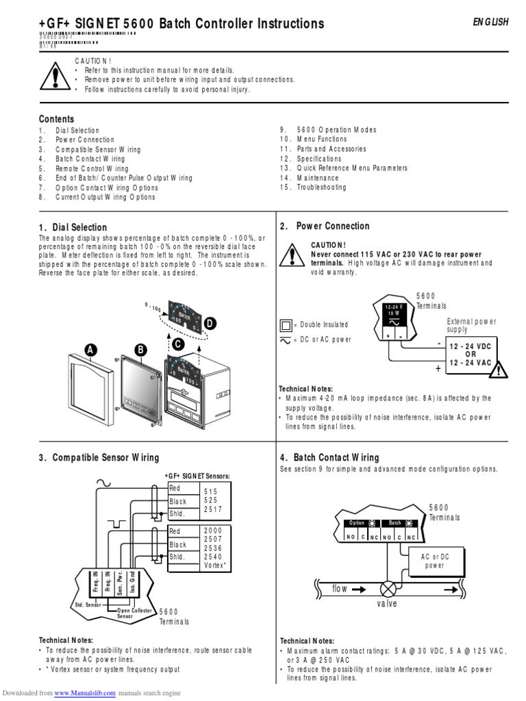 Signet 5600 | PDF | Menu (Computing) | Alternating Current