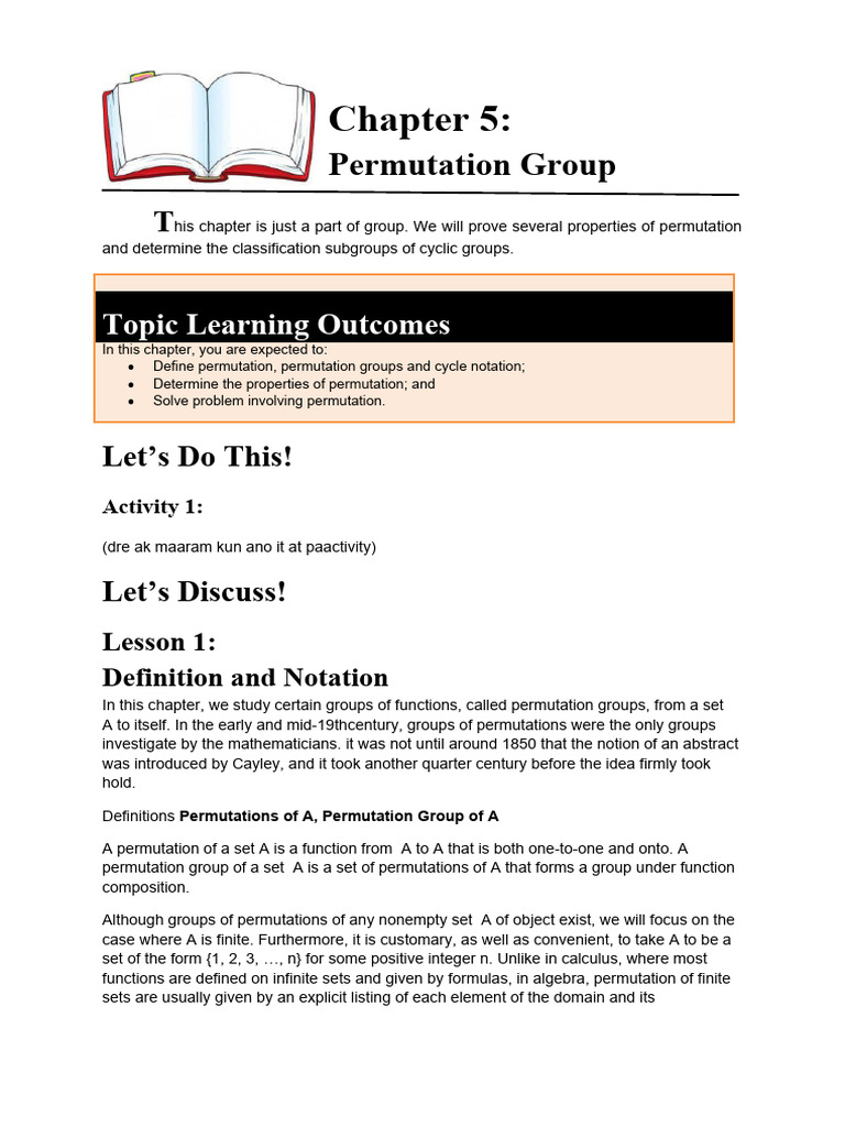 Chapter 5 TTL | PDF | Group (Mathematics) | Permutation Chapter 5 TTL | PDF | Group (Mathematics) | Permutation