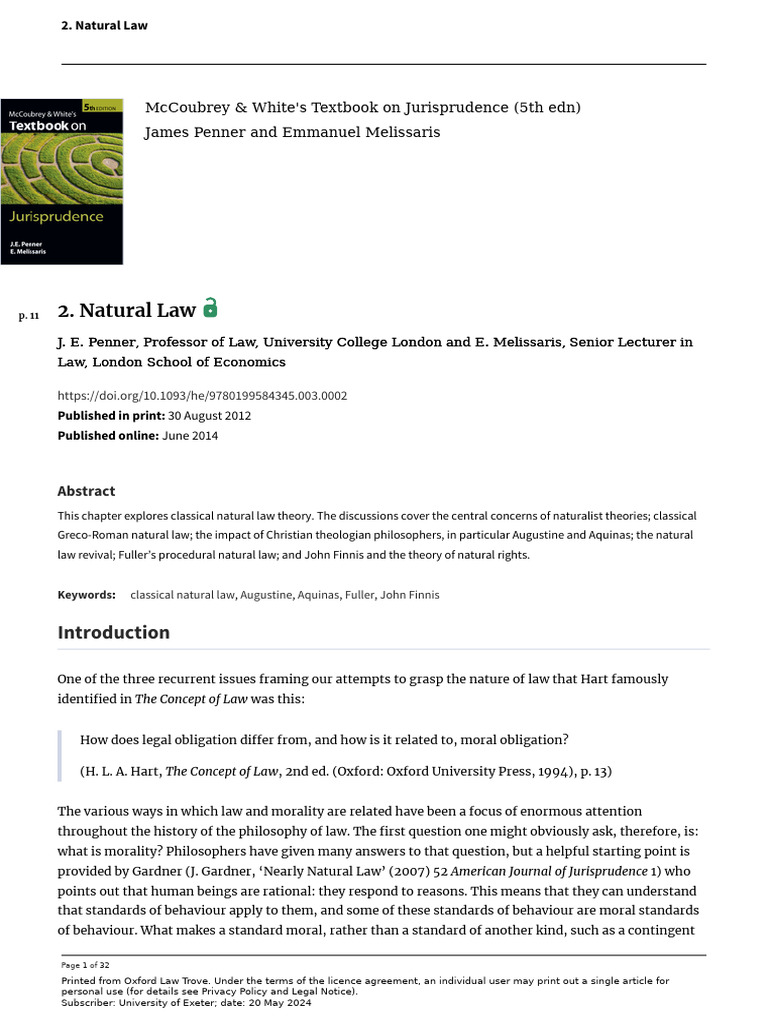 Natural Law Mccoubrey and White | PDF | Natural Law | Socrates