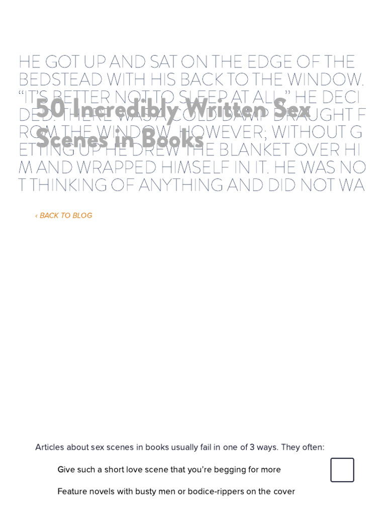 50 Incredibly Written Sex Scenes in Books - Bookfox | PDF