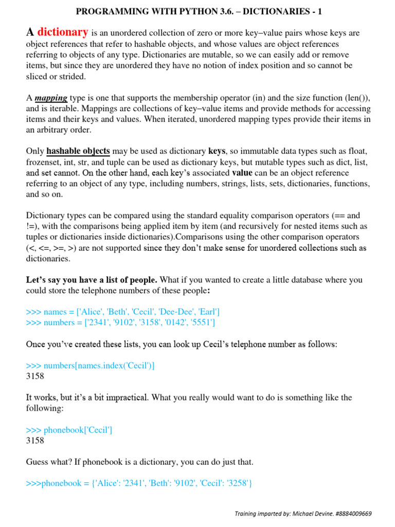 Dictionaries | PDF | Byte | Software Engineering