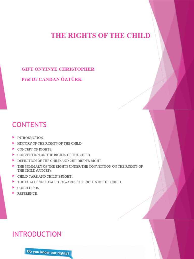 RIGHT OF THE CHILD | PDF | Children's Rights | Convention On The Rights ...