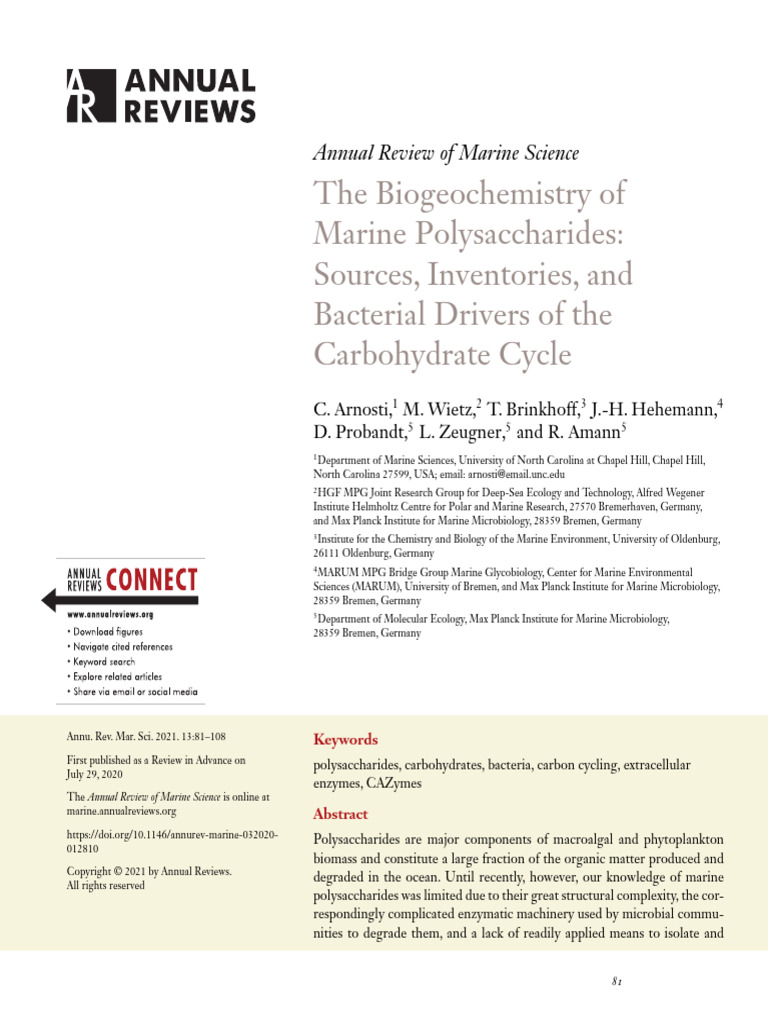 2021-AnnuRevMarSci-The Biogeochemistry of Marine Polysaccharides ...