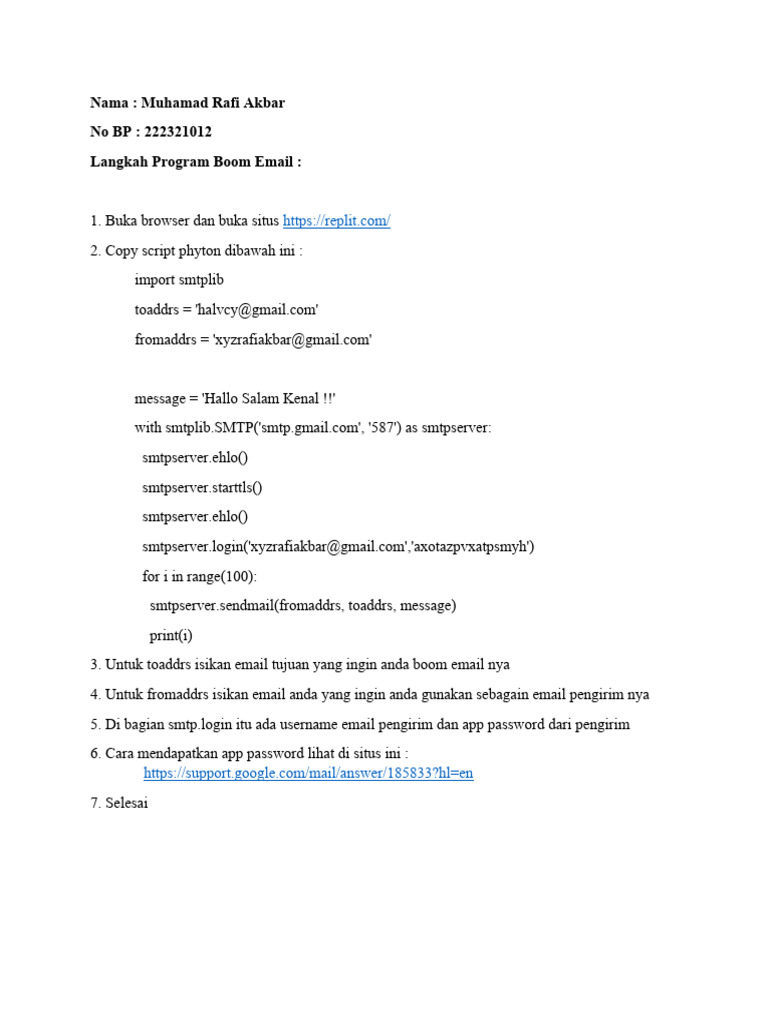 Langkah Boom Email, by M. Rafi Akbar | PDF | Komputer