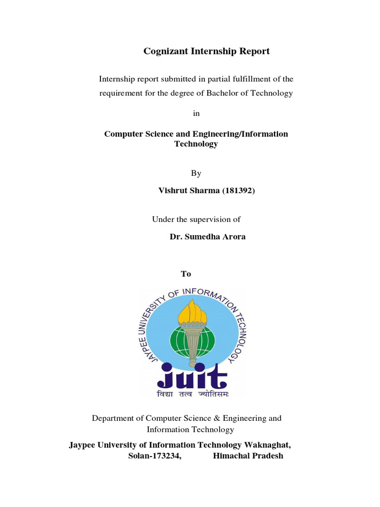 Cognizant Internship Report | PDF | Relational Database | Databases