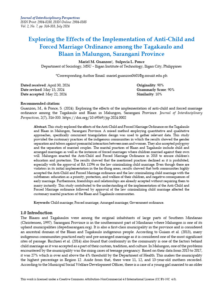 Exploring The Effects of The Implementation of Anti-Child and Forced ...
