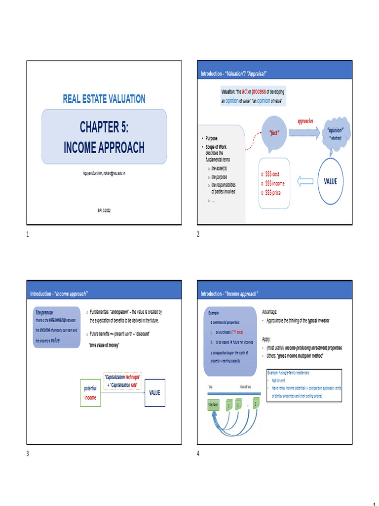 Chap 6 - Income Approach (Print) | PDF | Renting | Real Estate Appraisal