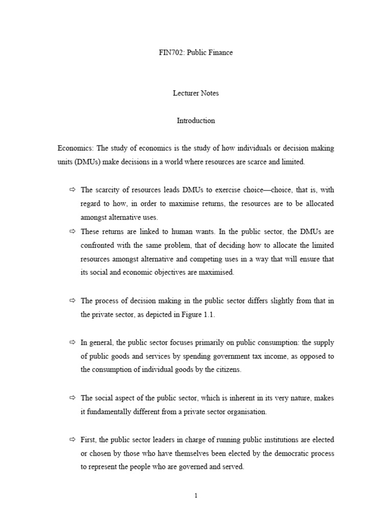 Public Finance Lecture Notes | PDF | Fiscal Policy | Keynesian Economics