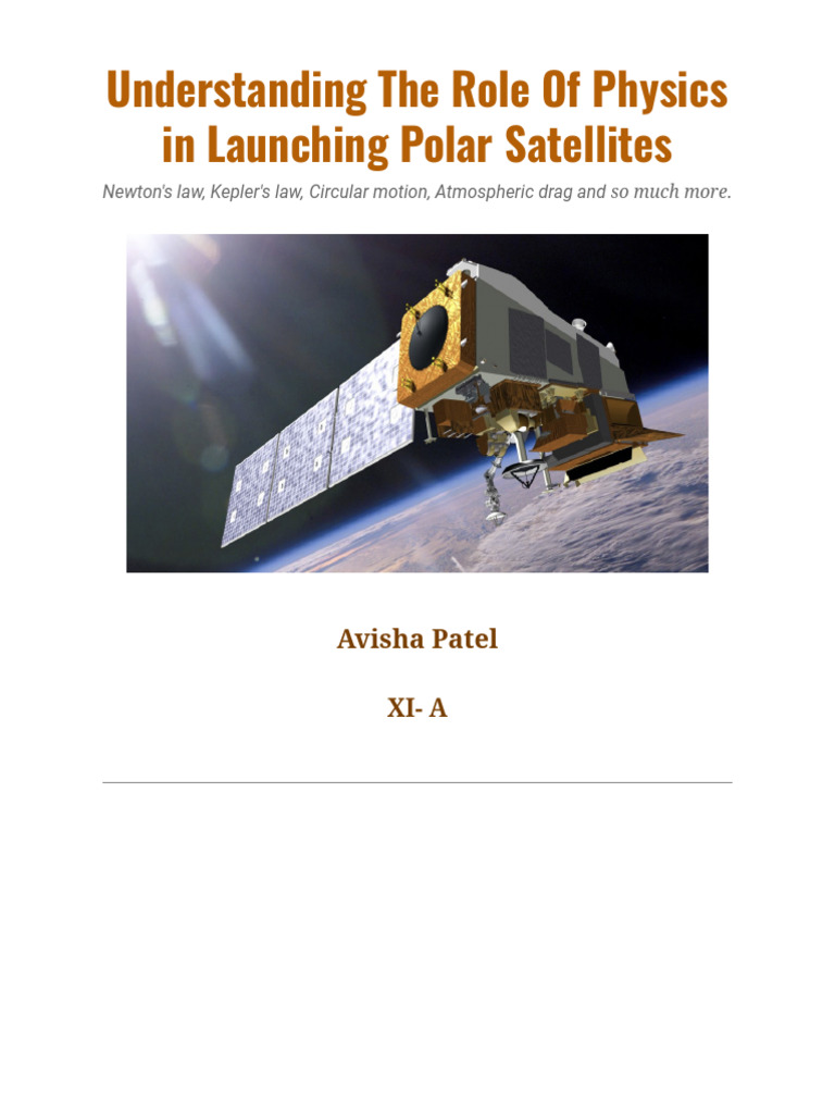 Understanding The Role of Physics in Launching Polar Satellites | PDF ...