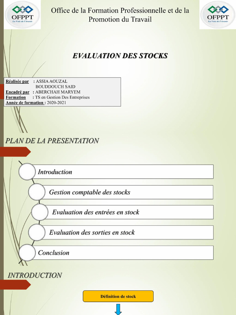 EVALUATION DES STOCKS version final ofppt - 20240521_153559 | PDF