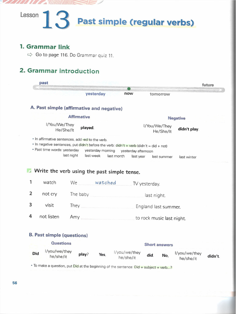 Past Simple Regular Verbs | PDF