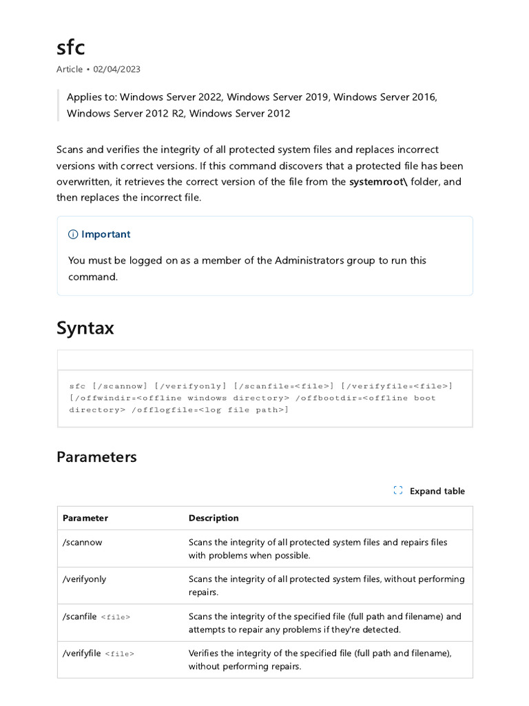 SFC - Microsoft Learn | PDF | Teaching Methods & Materials | Technology ...
