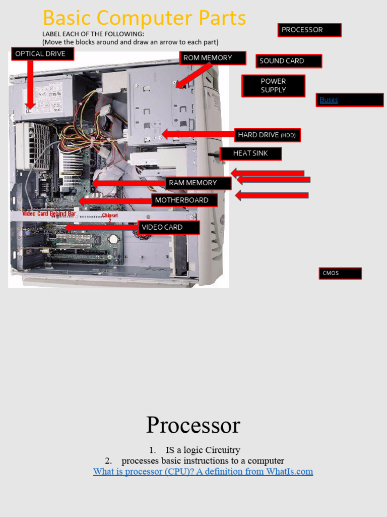 Copy of Click and Learn Computer Parts Assignment 1 | PDF | Computer Data Storage | Read Only Memory