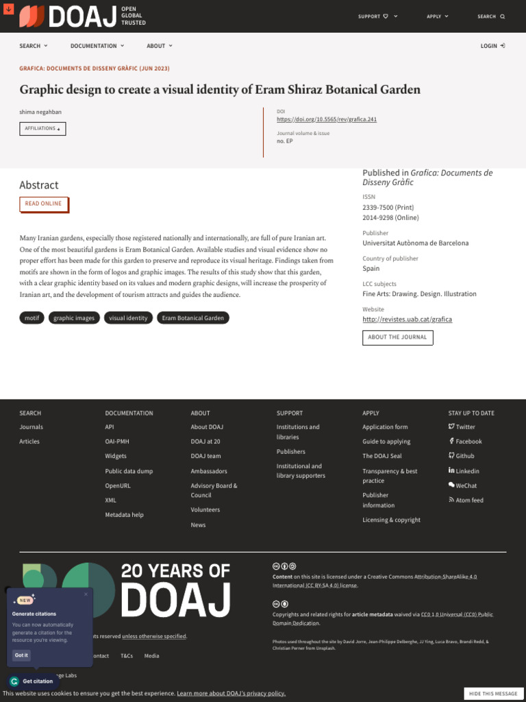 Graphic Design To Create A Visual Identity of Eram Shiraz Botanical ...