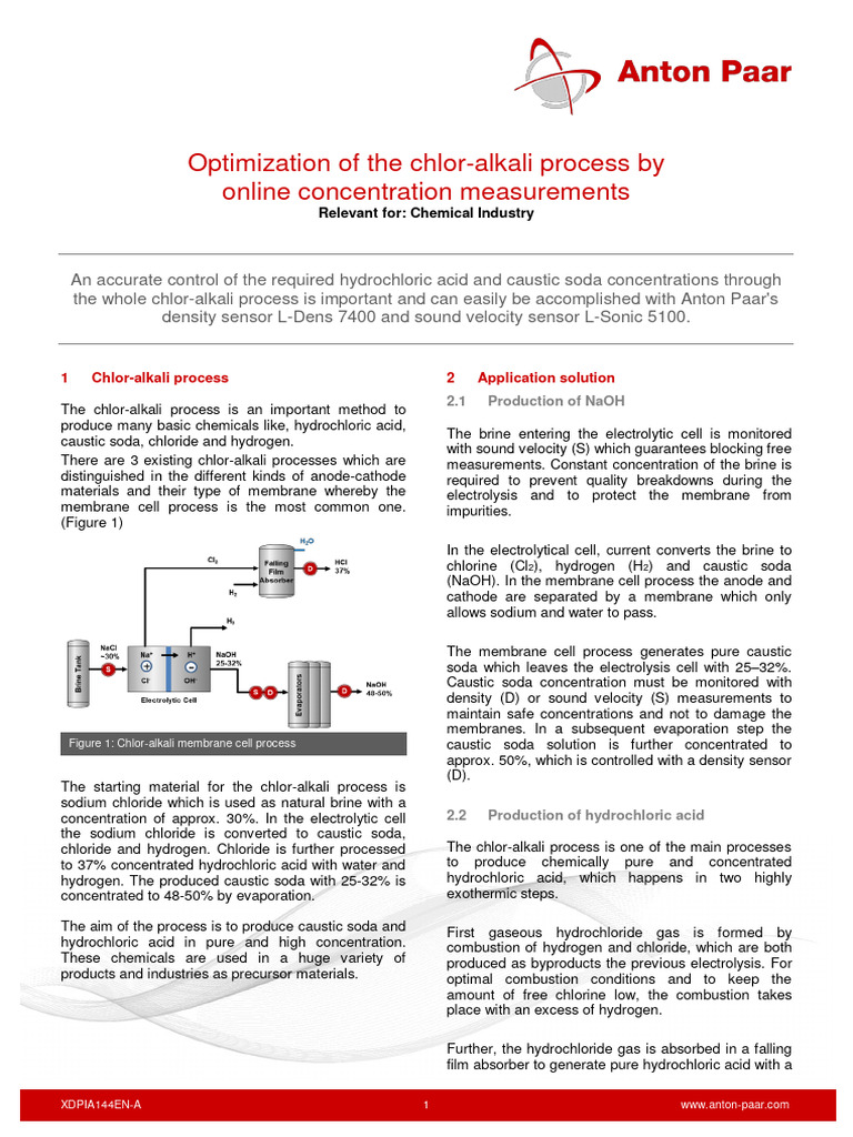 Chlor-Alkali Process Optimization Guide | PDF | Sodium Hydroxide ...