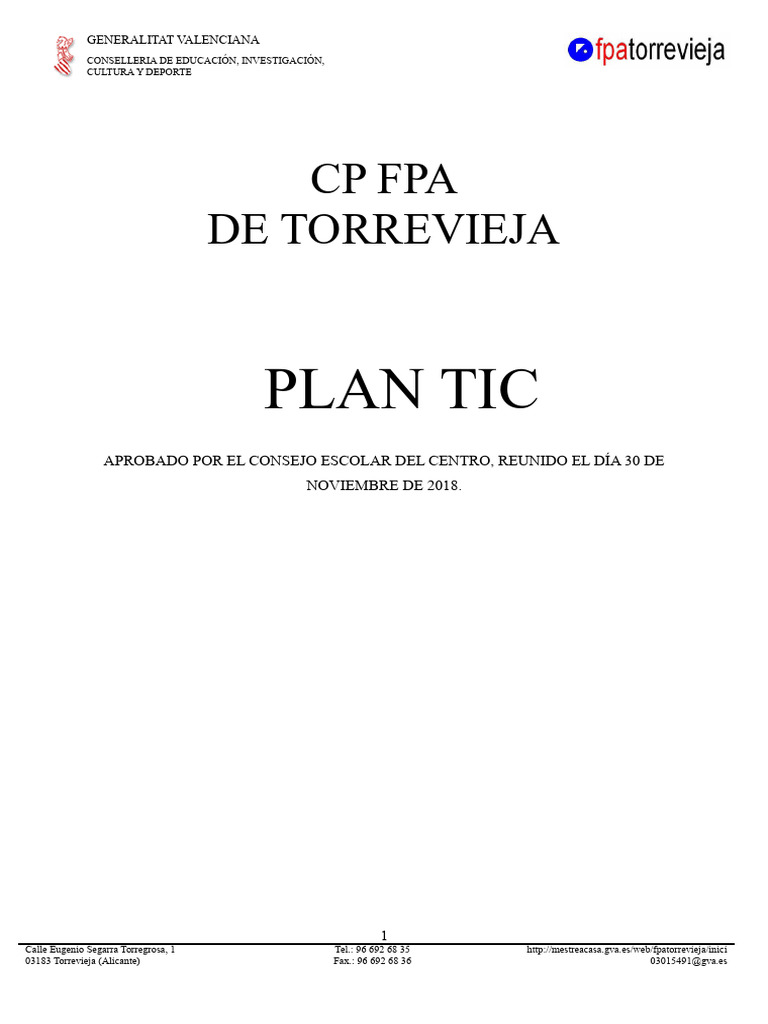 Plan Tic 2018 Pdf Maestros Tecnología De Información Y Comunicaciones