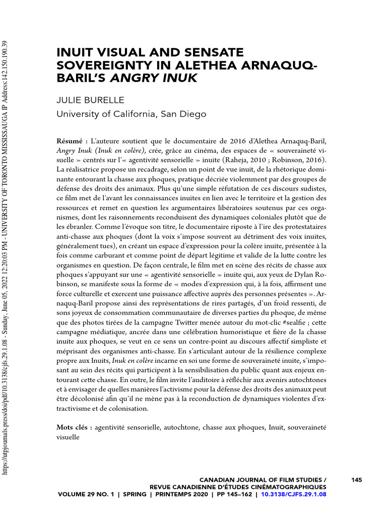 Inuit Visual and Sensate Sovereignty in Alethea Arnaquq-Baril's Angry ...