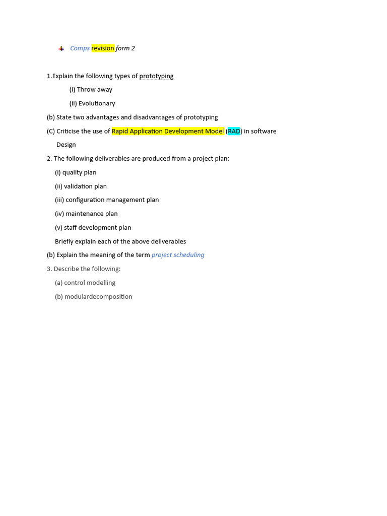 Comps Revision | PDF