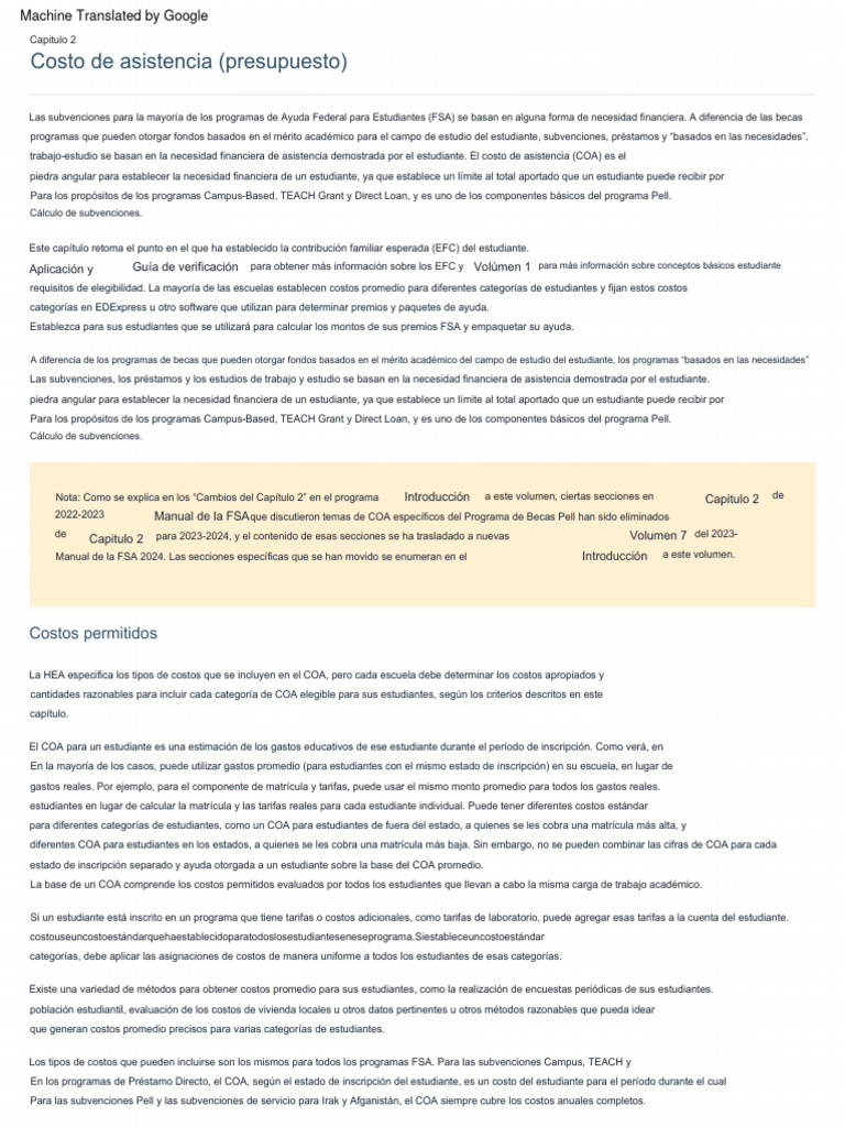 Knowledge Center - Fsa Handbook - 2023 2024 - Vol3 - ch2 Cost ...