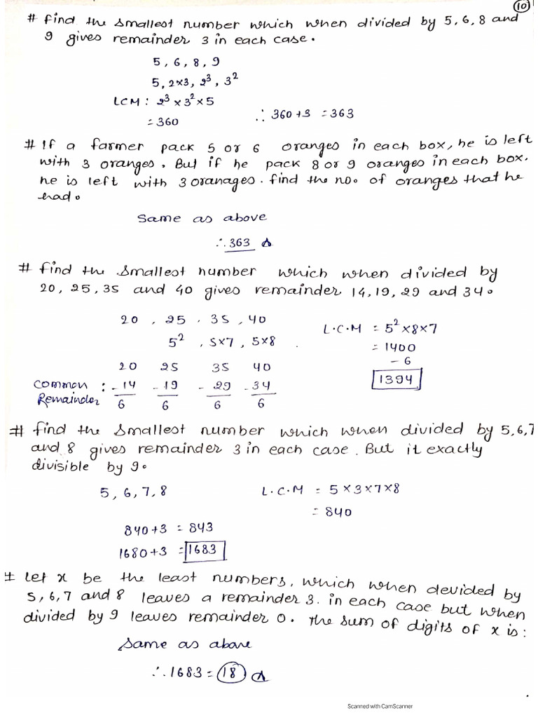 334935class - 85 (Class Notes Bilingual) HCF and LCM - Crwill | PDF