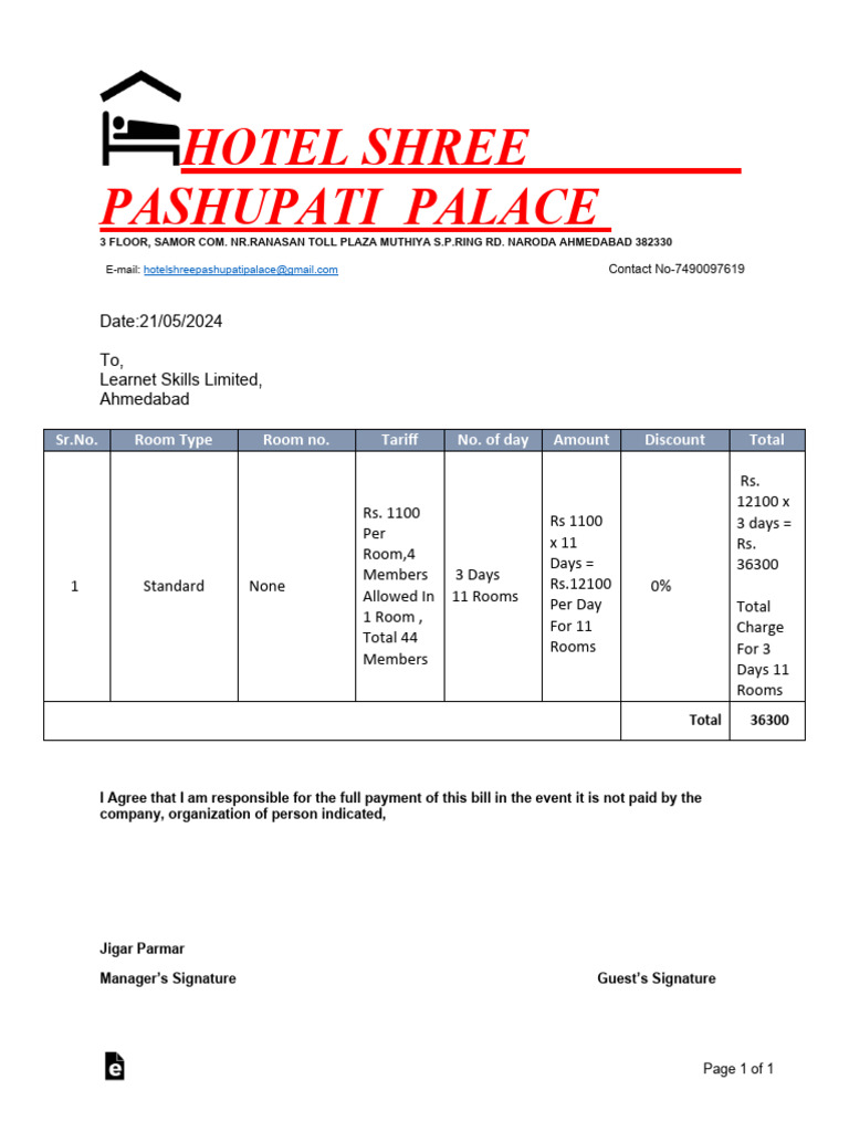 Hotel BILL1 | PDF | Transport Economics