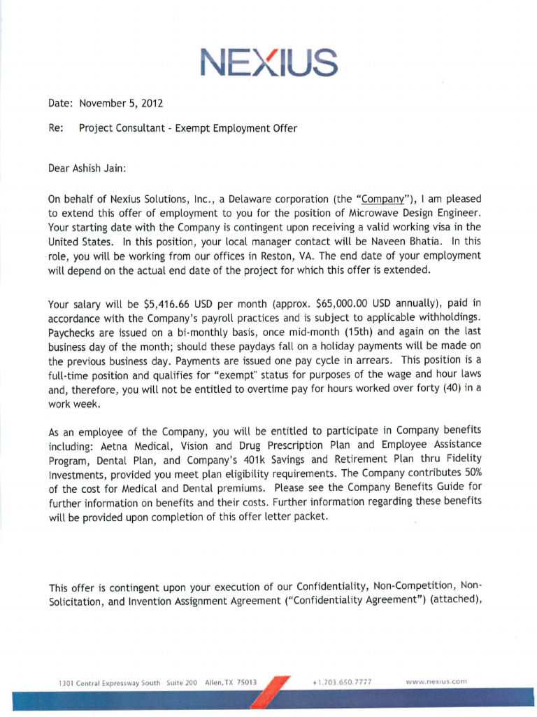 #Ashish Jain - Signed Offer Letter - REVISED With Date | PDF