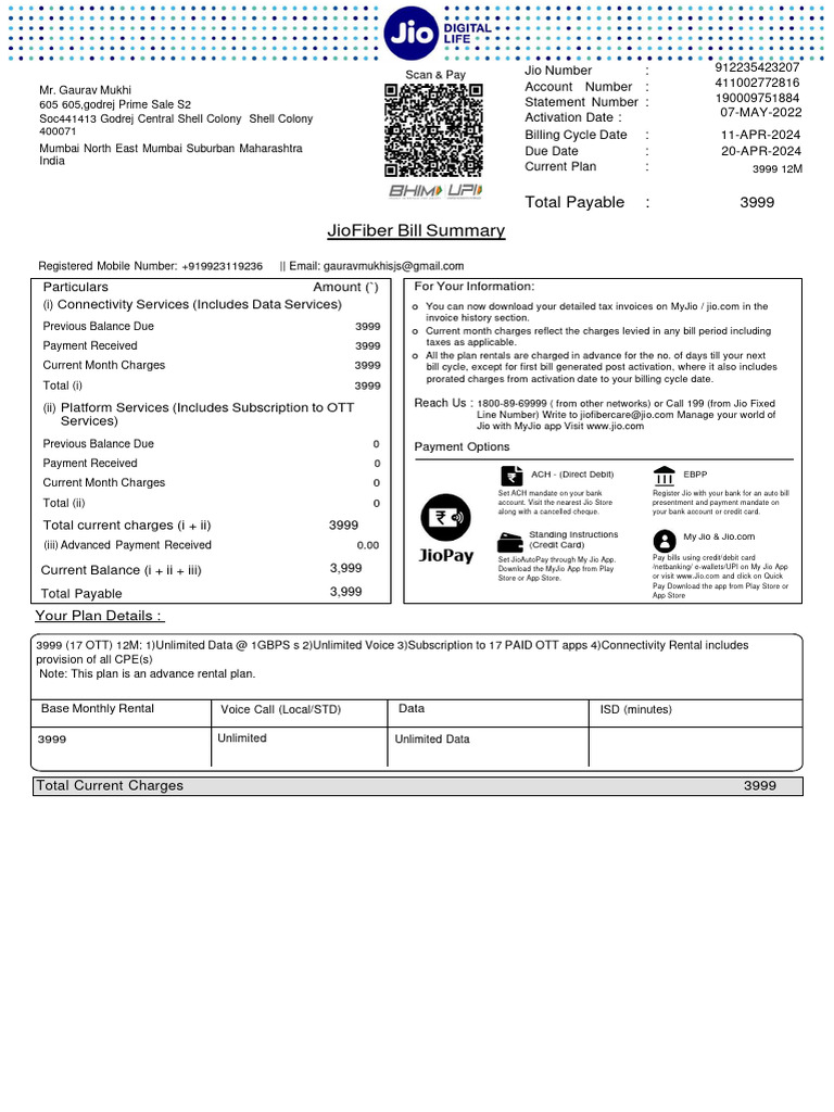 Jio 1gbps | PDF | Payments | Credit Card