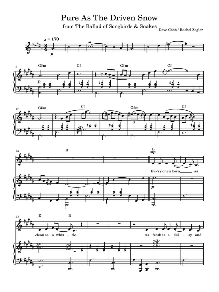 Pure As The Driven Snow From The Ballad of Songbirds Snakes Rachel ...