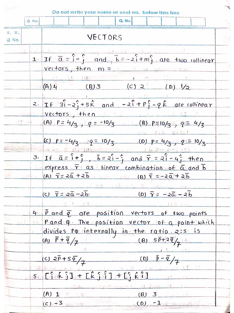 Vectors Entrance Easy Level | PDF