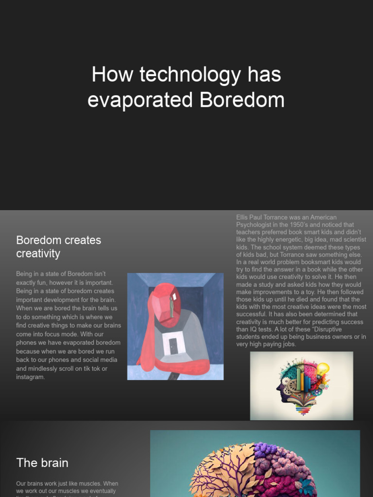 How Technology Has Evaporated Boredom | PDF | Creativity | Behavioural Sciences