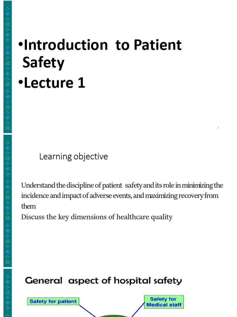 1-Introduction to Patient Safety 1 | PDF | Patient Safety | Health Care