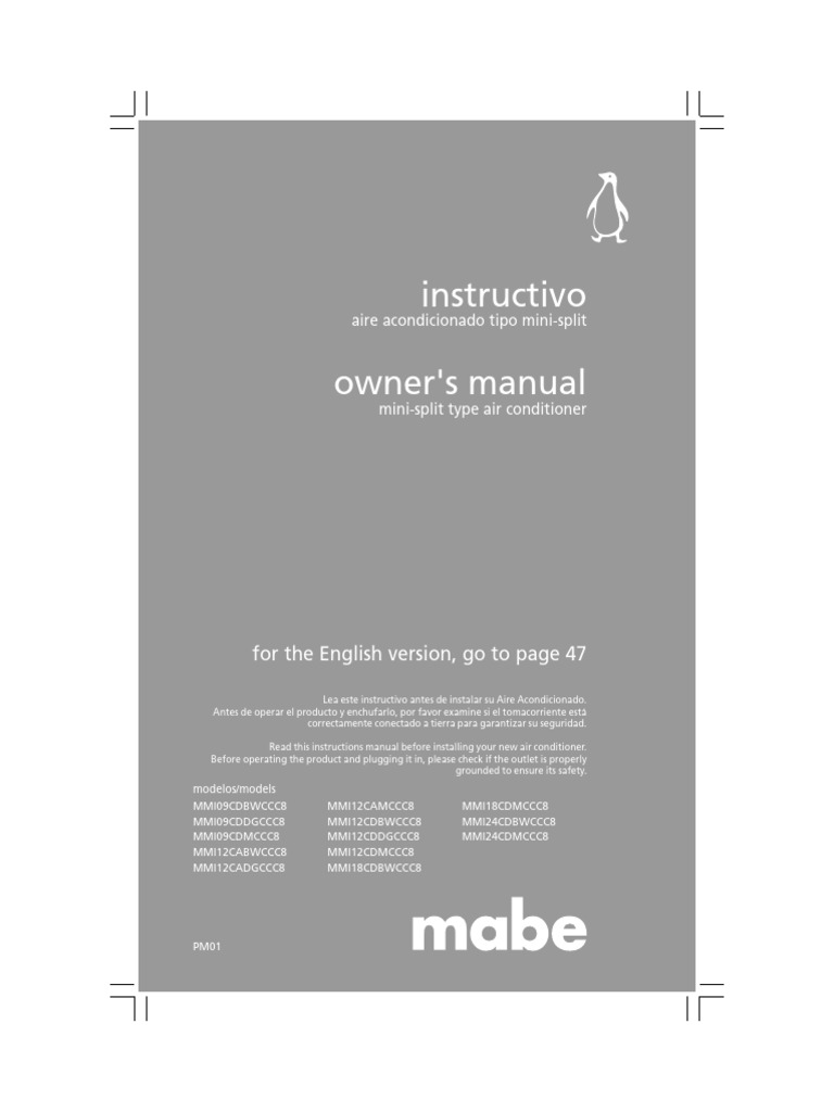 Manual Mabe Mmi12cdbwccc8 | PDF | Control remoto | Agua