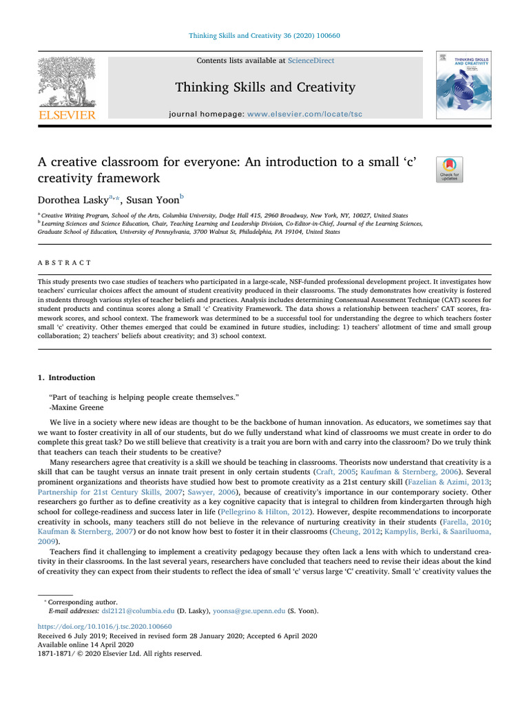 A Creative Classroom For Everyone | PDF | Creativity | Teachers