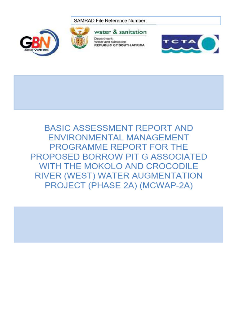 Basic Assessment Report For Borrow Pit | PDF | Environmental Impact ...