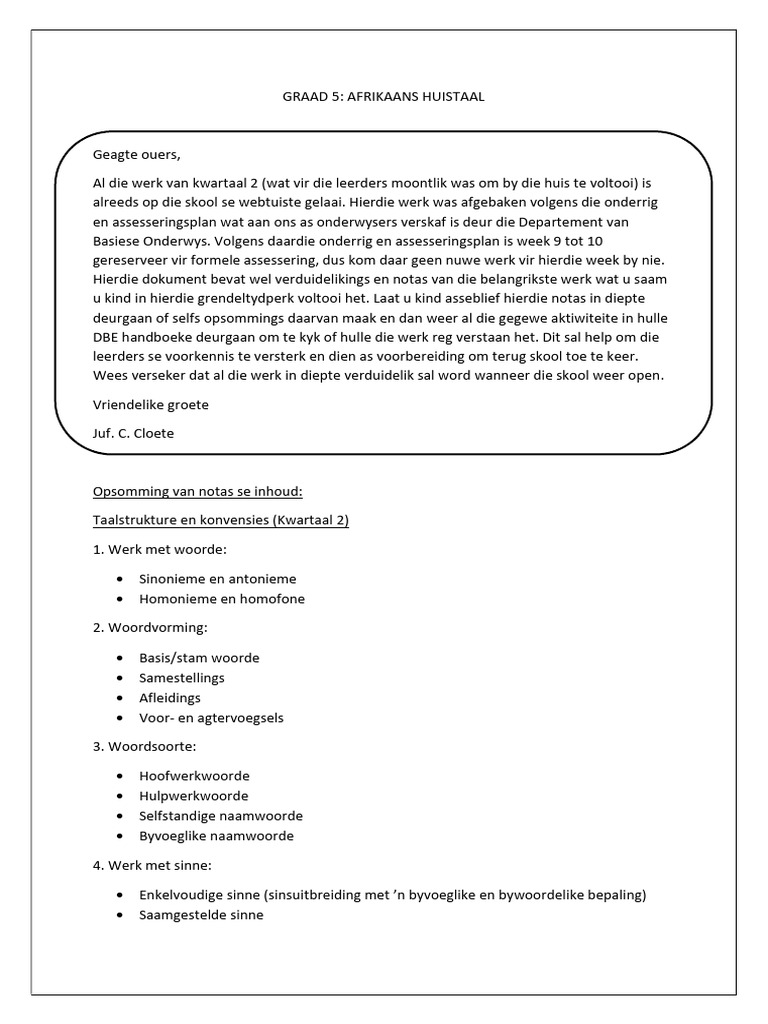 GR 5 Afrikaans | PDF