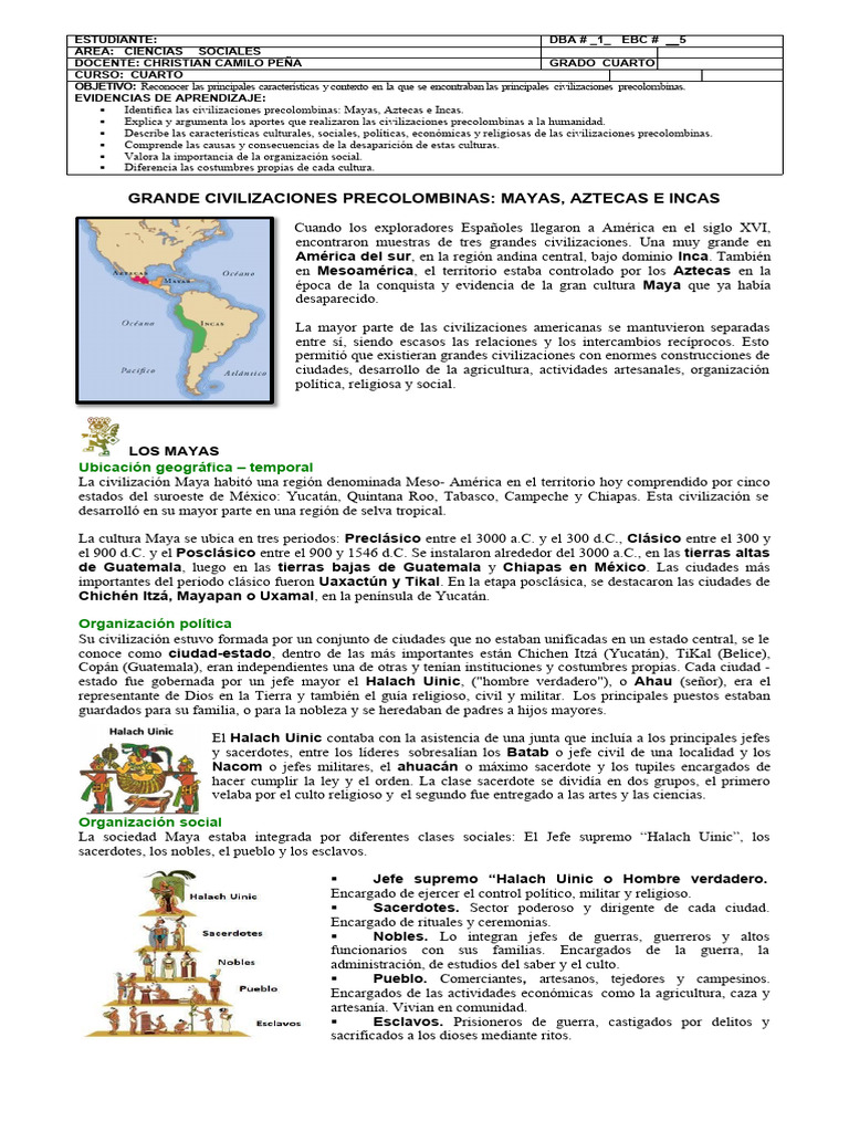 Aztecas, Mayas e Incas | PDF | Civilización maya | Era precolombina