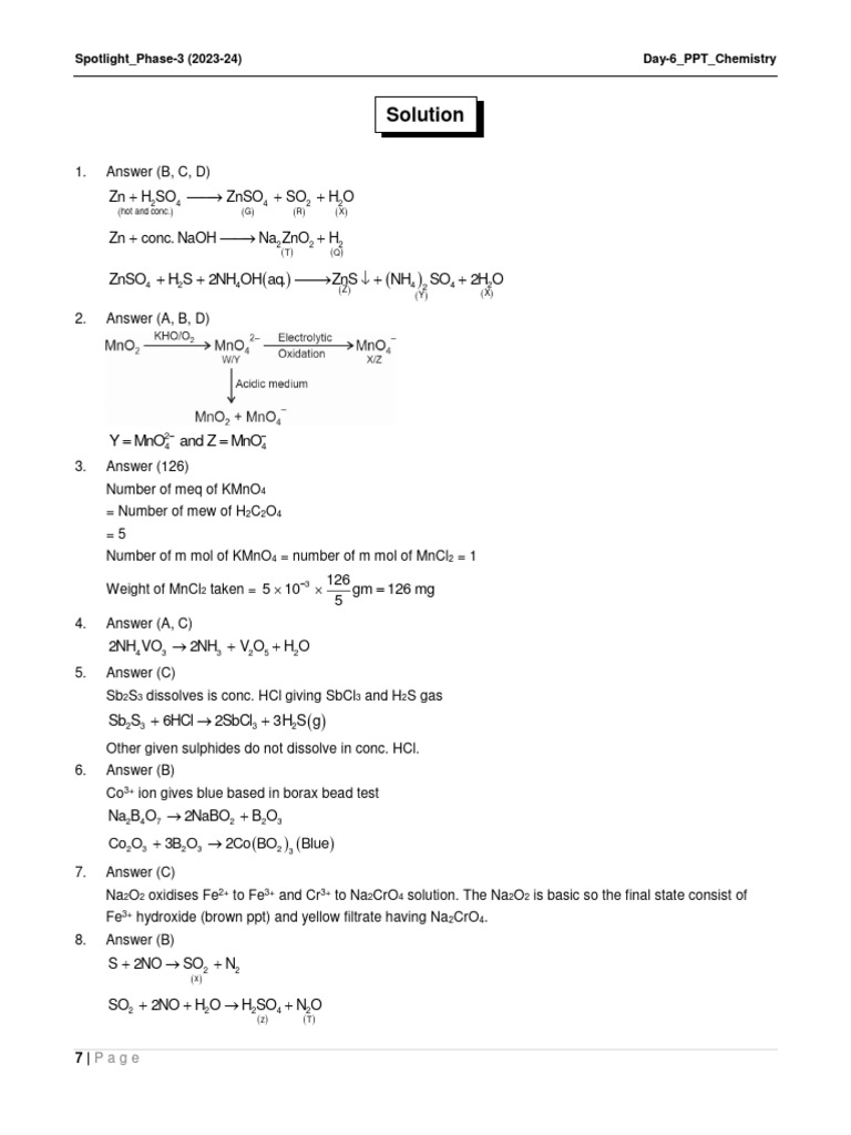 Chemistry Spotlight Phase 3 Overview | PDF | Salt (Chemistry) | Ammonia