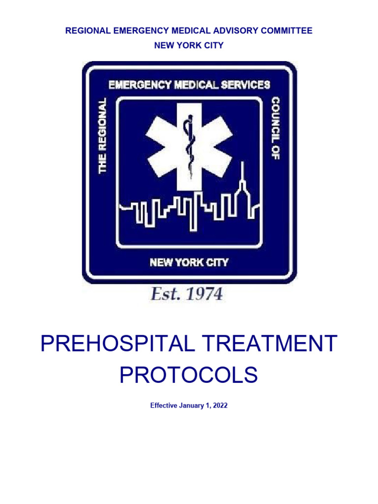 NYC Prehospital Treatment Protocols | PDF | Emergency Medical ...