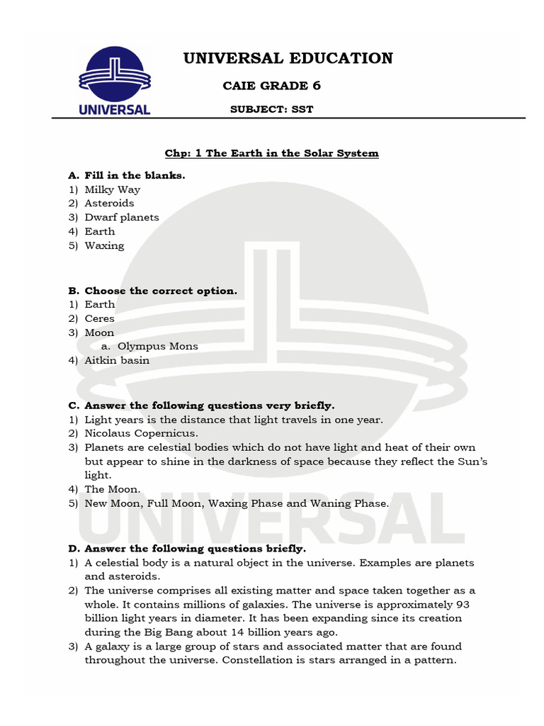 CHP 1-The Earth in The Solar System - Geography - Grade 6 - CAIE (2020 ... CHP 1-The Earth in The Solar System - Geography - Grade 6 - CAIE (2020 ...