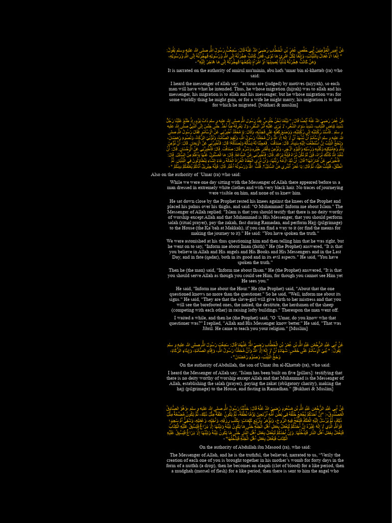 Hadiths | PDF | Muhammad | Prophets And Messengers In Islam