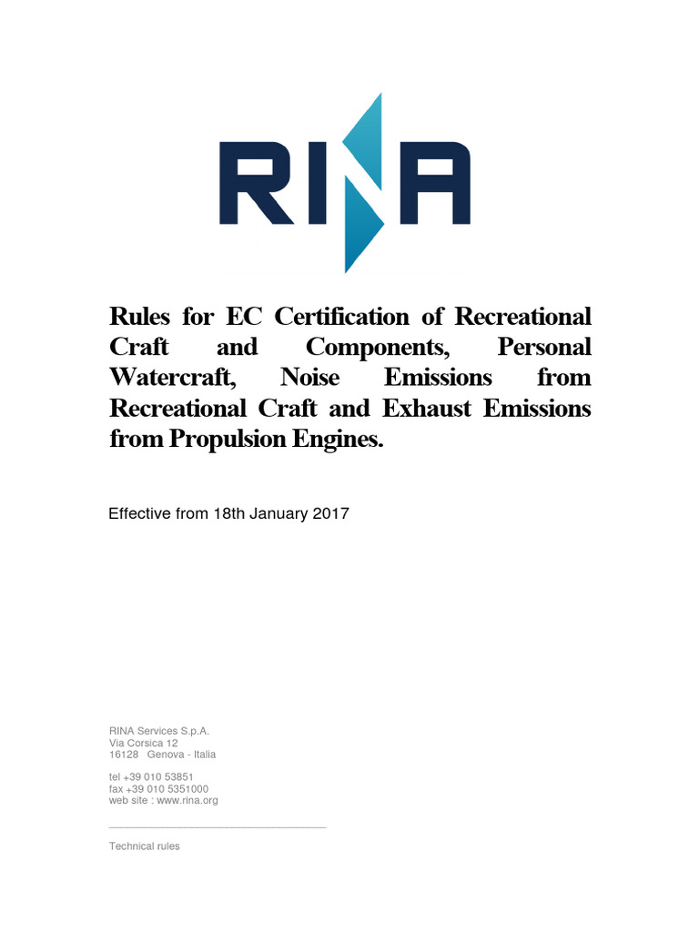 Rule Recreational Craft Certification en | PDF | Technology & Engineering